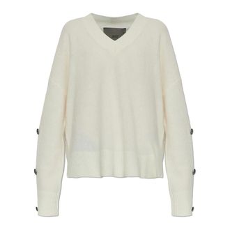 Akep Pull avec boutons sur les manches - Femme - Pulls - Beige - Taille: 36 FR