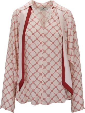 Elisabetta Franchi Femme, Blouses et Chemises, Multicolore, Taille: 40 FR Blouse &agrave; Col V