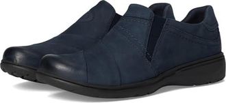 Clarks Mocassins Carleigh Abby pour femme, Nubuck Bleu marine, 8.5 Narrow
