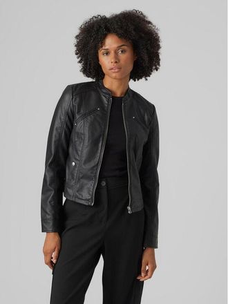 Vero Moda Jacke aus Kunstleder Favodona 10288555 Schwarz Regular Fit