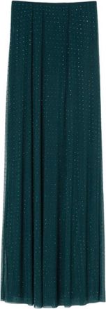 Pinko Pinko, Femme, Robes, Vert, Taille: 36 FR Longue jupe en tulle avec embellissement de strass