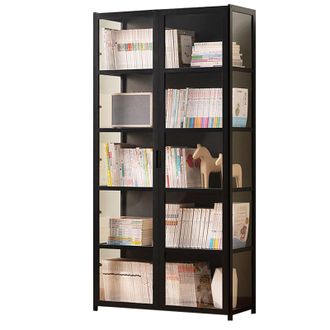 Generic Standvitrine mit Acrylglas Doppelt&uuml;r, 4/5-st&ouml;ckige Vitrine Stehend, Curio-Schr&auml;Nke, Dreiseitiger Transparenter, B&uuml;cherschrank, Sammlervitrine f&uuml;r Wohn