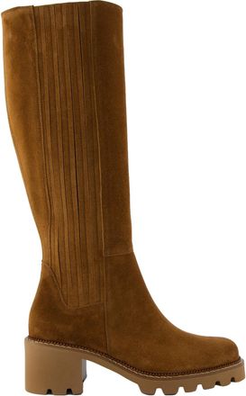 Paul Green 8233-00 Schaftstiefel Rauleder Damen in braun - Gr. 40,5