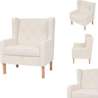 vidaXL Sessel Cremewei&szlig; Stoff - Bequemer Sessel - Cremefarbener Sessel - Polstersessel - Wohnzimmersessel - Gem&uuml;tlicher Sessel