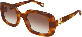 Chlo&eacute; Femme, Accessoires, Brun, Taille: 53 MM Lunettes de soleil rectangulaires