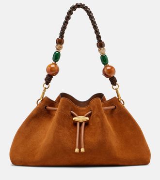 Jimmy Choo London Bucket-Bag Bon Bon Medium aus Veloursleder