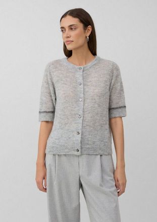 s.Oliver Cardigan Strickjacke Alpakamix-Cardigan mit Kontrast-Details und Pailletten