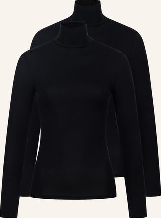 erlich textil Erlich Textil 2er Pack Light Touch Rollkragen Langarmshirt Mit Weichem Lyocell schwarz