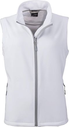 James & Nicholson Damen Ladies Promo Softshell Vest Outdoor Weste, Weiß (White), 42 (Herstellergröße: XXL)