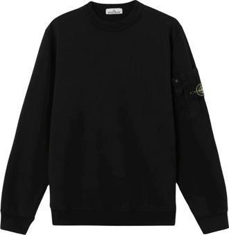 Stone Island Homme, Sweatshirts et sweats &agrave; capuche, Noir, Taille: 2XL SweaT-shirt en molleton de coton avec poche saisonni&egrave;re