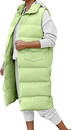 Generic Vestes dhiver longues pour femmes 2026 - Veste thermique rembourr&eacute;e avec poche matelass&eacute;e pour lext&eacute;rieur, Vert, M