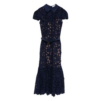 Self Portrait Midi Robes - Femme - Robes - Bleu - Taille: 36 FR