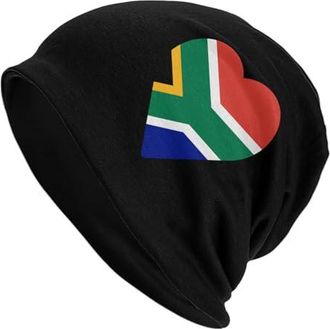 Generic Femme Homme Bonnet dhiver Coeur du Drapeau De LAfrique du Sud Bonnets Tricot&eacute; Doux Hiver Chapeaux Chaud Bonnets De Ski pour Course Hiver Patinage