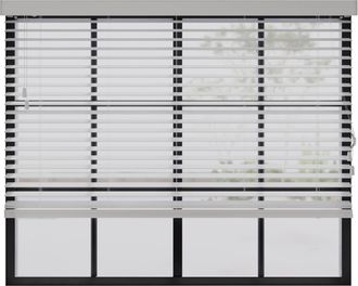 Cocoon Holz Jalousien 100 x 130 - Jalousien Fenster Innen - Holzjalousie - 50mm Lamellen - Weiß