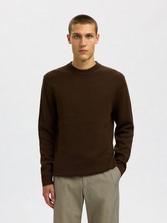 Selected Rundhalspullover SLHDANE LS KNIT STRUCTURE CREW NECK NOOS Baumwolle, regular fit