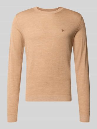 Fynch-Hatton Regular Fit Strickpullover aus Wolle mit Rundhalsausschnitt