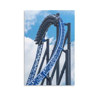 Generic Achterbahn bei Walibi Holland Poster Leinwand Wandkunst Schlafzimmer Poster Wohnzimmer Dekor Poster f&uuml;r Zimmer &Auml;sthetische Sport B&uuml;ro Zimmer Wohnheim 