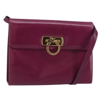 Ferragamo Pre-owned Leder-Umh&auml;ngetasche - - Pre-owned - Damen - Lila - ONE SIZE