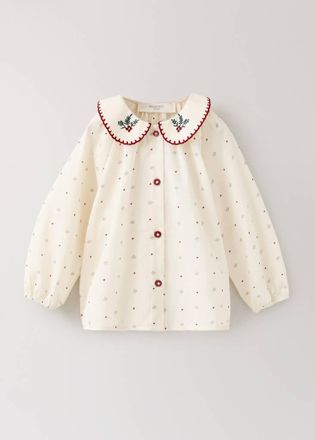 Mango PYJAMA SHIRT POINSETA blanc cass&eacute; - Home - 12-18 mois - MANGO HOME