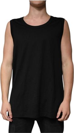 Dolce & Gabbana Homme, Tops, Noir, Taille: M D&eacute;bardeur en Coton Noir