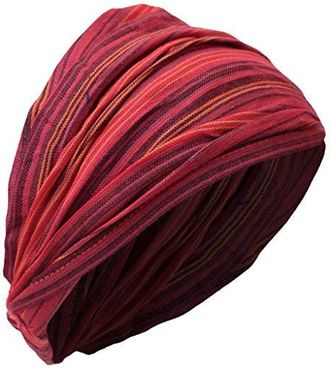 Gheri Bandana / Bandeau en coton &eacute;lastique, style hippie / boh&egrave;me - Little Kathmandu - Rouge - Taille Unique
