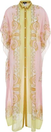 Versace Gekn&ouml;pftes Kleid mit Barock-Print - Rosa