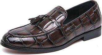 Generic Mocassins &agrave; Bout Pointu et Bruni for Hommes, Chaussures de Bateau antid&eacute;rapantes, Flexibles et l&eacute;g&egrave;res, &agrave; Enfiler for Mariage(Khaki,38 EU)