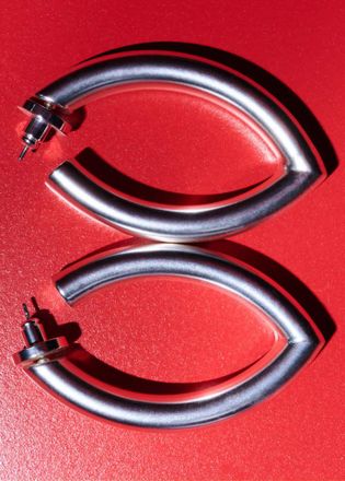 Mango Boucles doreilles ovales irr&eacute;guli&egrave;res argent - Femme - Taille unique - MANGO