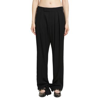 Chlo&eacute; Pleated Tie-Hem Pants