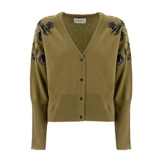 Ermanno Scervino Femme, Pulls, Brun, Taille: 40 FR Cardigan Brodé Floral