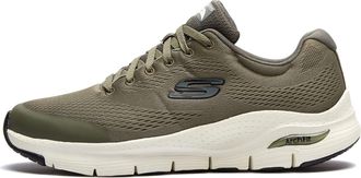 Skechers Herren Arch Fit Sneaker, Olive Textile Synthetic Trim, 41.5 EU