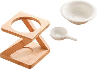 BESPORTBLE Teelicht Wachswärmer und Duftölbrenner aus Nanbambus Aromadiffusor mit Abnehmbarem Aromabrenner für Schlafzimmer und Wohnräume