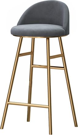 Generic Barhocker in Tresenh&ouml;he (66/76 cm) mit R&uuml;cken- und Fu&szlig;st&uuml;tze, samtbezogen, geeignet f&uuml;r K&uuml;cheninseln, Tragkraft: 150 kg