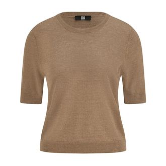 Riani Gestricktes Leinen- und Viskose-Top - - Knitwear - Damen - Braun - XL