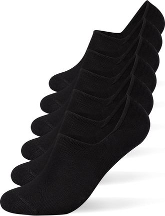Camano Unisex Füßlinge für Damen und Herren No Show Socken angenehm optimaler Halt weichem Komfortbund 6er Pack 39/42 black
