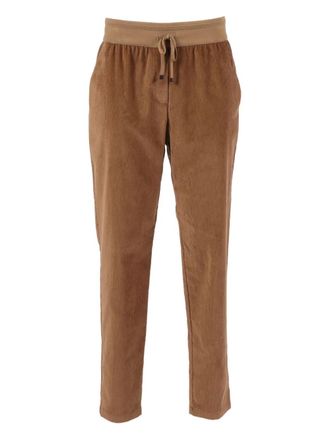 Lorena Antoniazzi pantalon en velours c&ocirc;tel&eacute; - Marron
