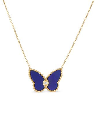 Van Cleef & Arpels Papillon diamond and lapis lazuli necklace - Or