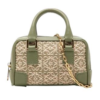 Loewe Pre-owned Repeat Anagram Amazonas12 Canvas Leather 2way Bag - - Pre-owned - Damen - Gr&uuml;n - ONE SIZE