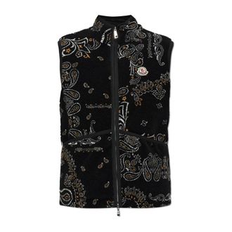 Moncler Wendbare Paisley-Print Teddy-Weste - - Jackets - Herren - Schwarzk - L