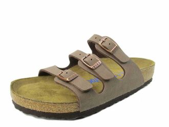 Birkenstock Florida Modische Sandale, weiches Fußbett, Birko-Flor, Nubukleder, Braun - mokka - Größe: 38 EU