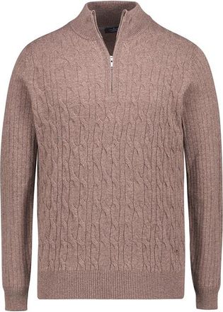 Hackett Herren Pullover beige Lammwolle unifarben