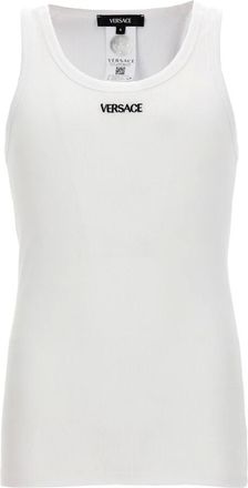 Versace Homme, Tops, Blanc, Taille: M Logo Ribbed Tank Top