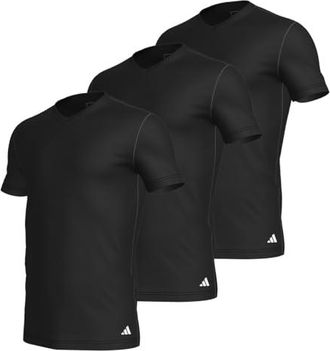 adidas Herren Unterwäsche V Neck Shirt (3pk) -Active Core Cotton Tricot, Noir 4am012, XXL Hommes