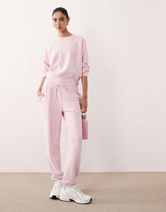 Abercrombie & Fitch YPB - Pantalon de jogging densemble en tissu &eacute;ponge &agrave; chevilles resserr&eacute;es - Rose