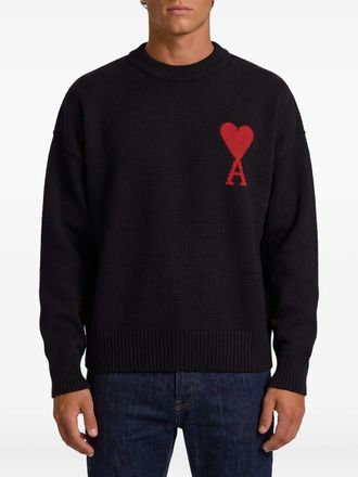 Ami Crewneck Sweater With Contrasted Ami de Coeur