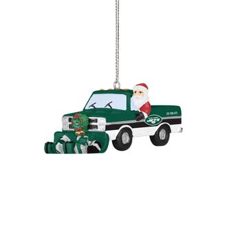 Foco NFL New York Jets Baumschmuck Snow Plow Santa Truck Anh&auml;nger Ornament Weihnachtsbaum