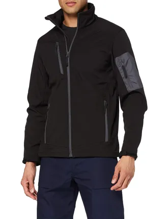 Regatta Herren Arcola Softshell Jacket Jacke, Multicoloured (Black/Seal Grey), M (Herstellergröße:M)