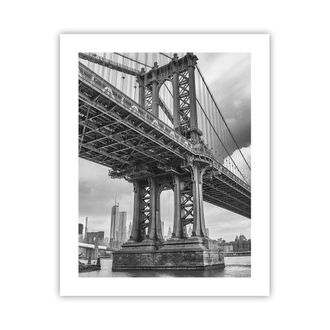 Arttor Poster ohne Rahmen Deko 40x50cm Manhattan Br&uuml;cke Schwarzwei&szlig; Wandposter Art Prints Wanddeko Bild Wand Kunstdruck Wandbilder Dekoration Wohnzimmer Schl