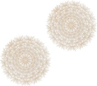 NUOBESTY Sosoport 2 St&uuml;ck PVC Platzsets L&ouml;wenzahnform mit Durchbrochenem Blumenmuster Dekorative Tischsets f&uuml;r K&uuml;che Wohnzimmer Restaurant Leichte und Langlebi