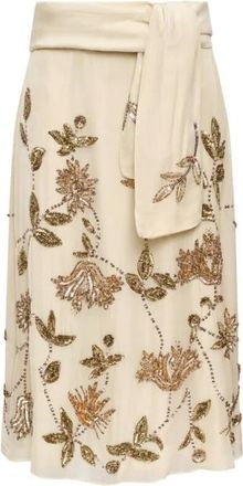 Maliparmi Maliparmi, Femme, Jupes, Beige, Taille: 42 FR Silver Garden Skirt